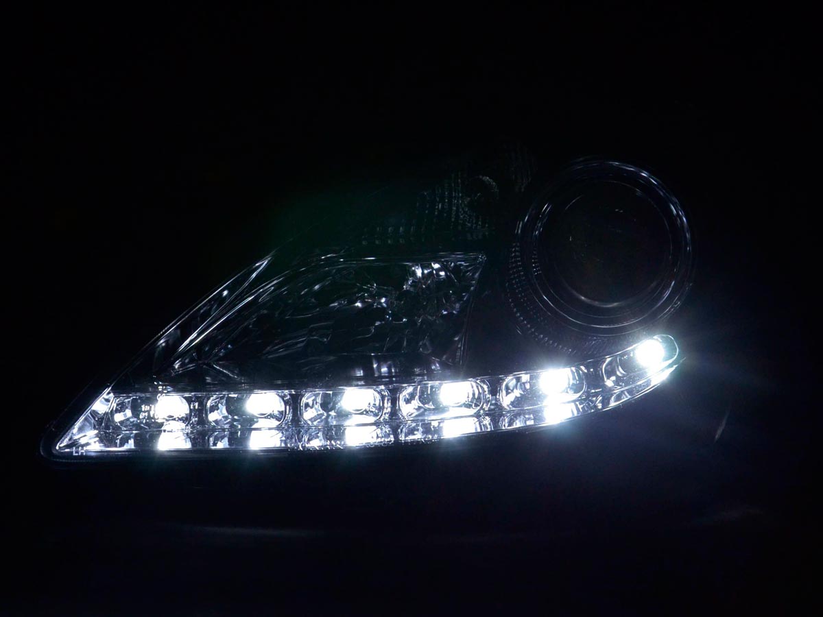 Scheinwerfer Set Daylight LED Tagfahrlicht Mercedes SLK R171 chrom ...